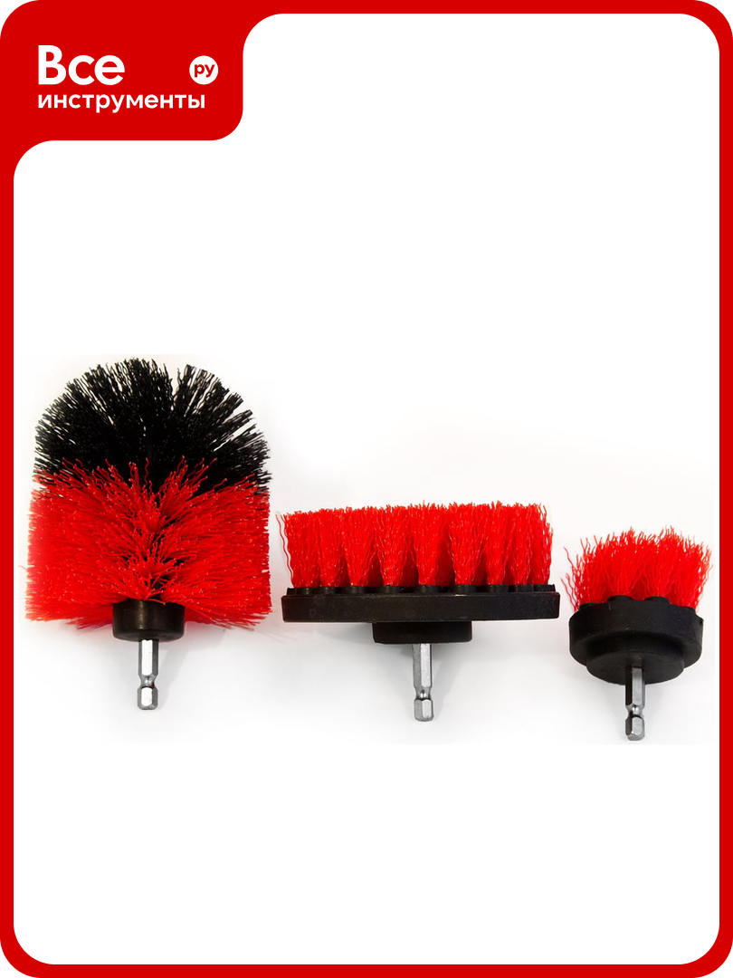 Набор насадок-щеток на дрель 3 шт VIRA 810110, абразивный нейлон с прямой проволокой, щетка для обработки металла
