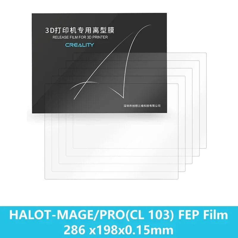 Официальная пленка Creality FEP 1/5/10 шт. для HALOT-ONE/Pro(CL70)/PLUS (CL79)/LD-006/ HALOT MAGE PRO, полимерные пленки для 3D-принтеров, MAGE PRO FEP Film, 5 PCS