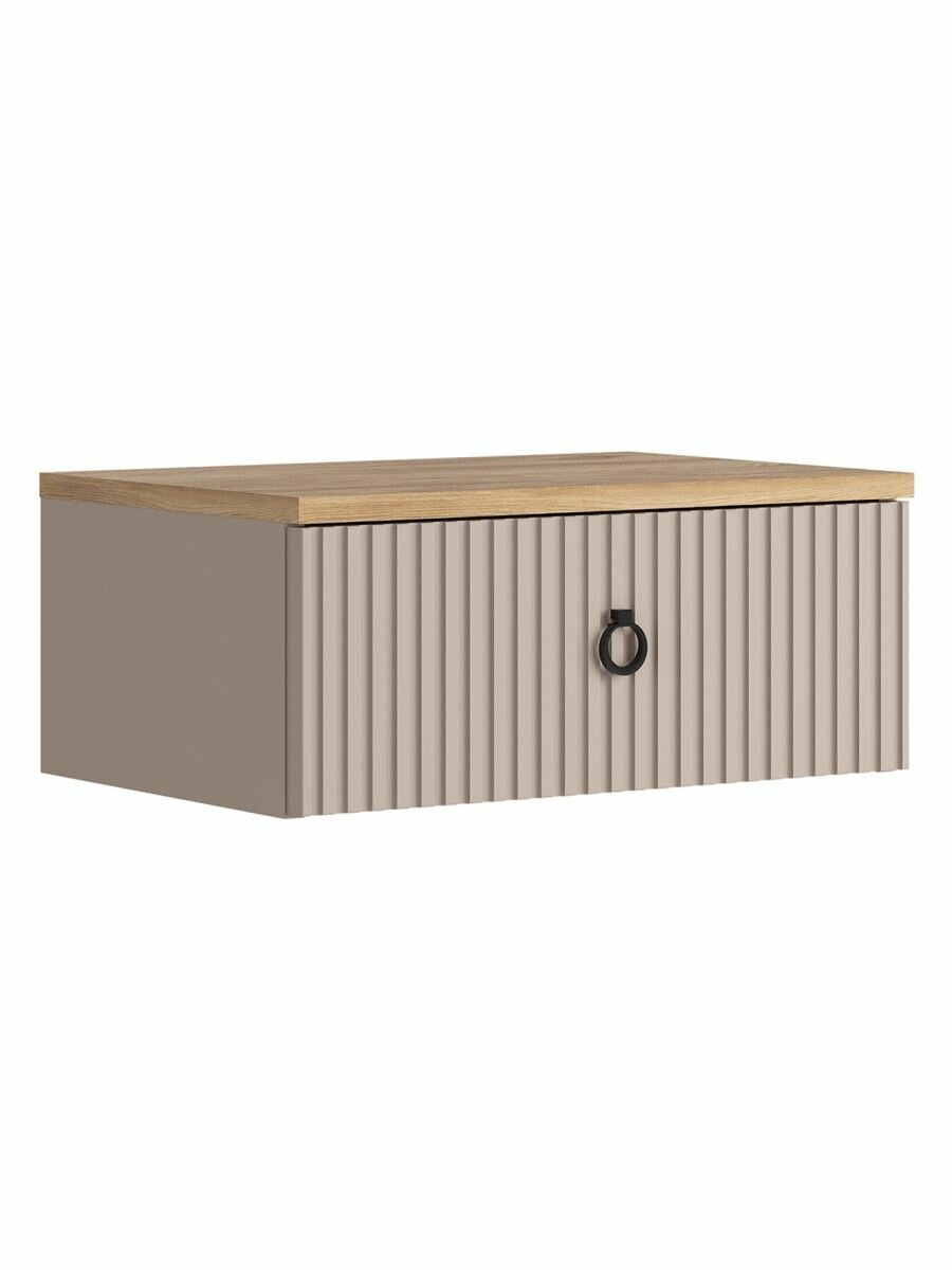 Навесная прикроватная тумба Askona (Аскона) Zima (Зима) 053*022*036 Дуб сильверджек ореховый+Глиняный серый