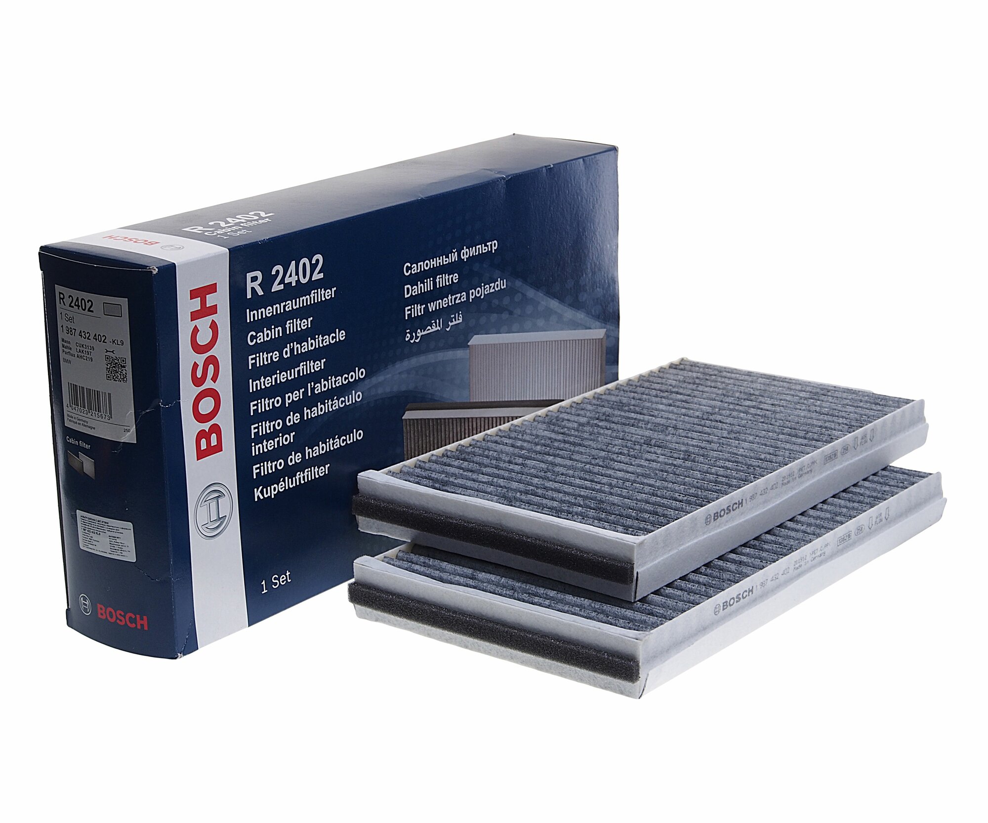 Фильтр воздушный салона BMW 5 угольный BOSCH / Арт. 1987432402