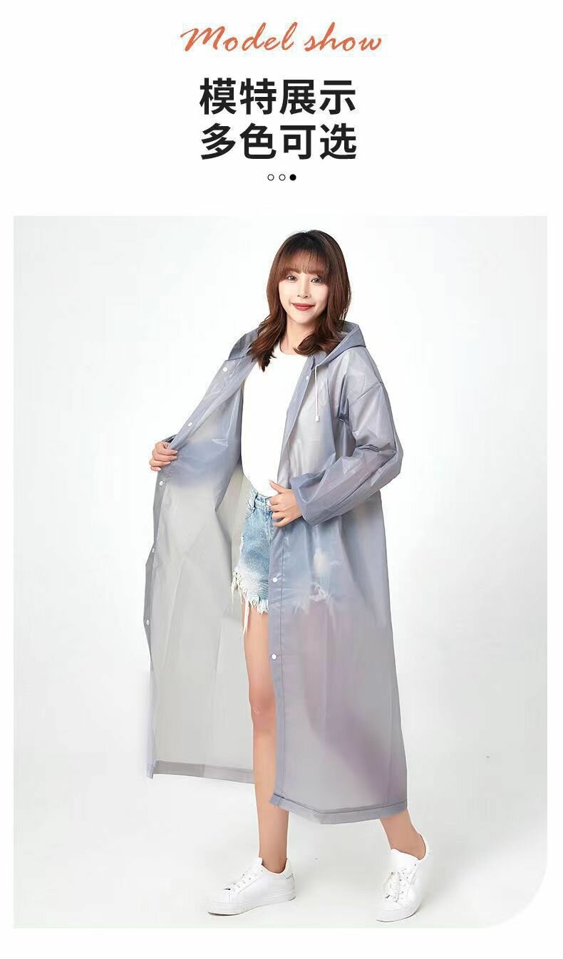 Дождевик EVA, Arctic Grey, одноразовый, с капюшоном, размер EVA one size