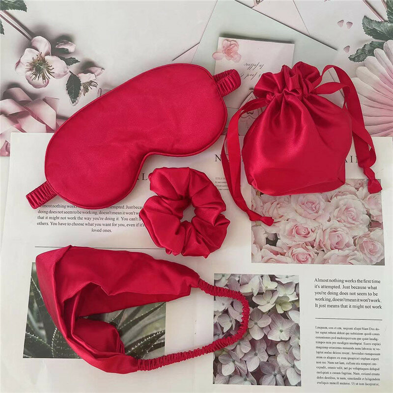 Имитация шелка маска для глаз тканевая сумка ободок для волос толстой кишки Свадебный компаньон подарок сумка для