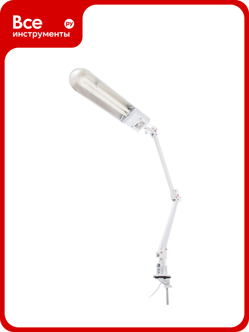 Лампа настольная Camelion KD-017C белая, 3279, металл, для дополнительного освещения письменного