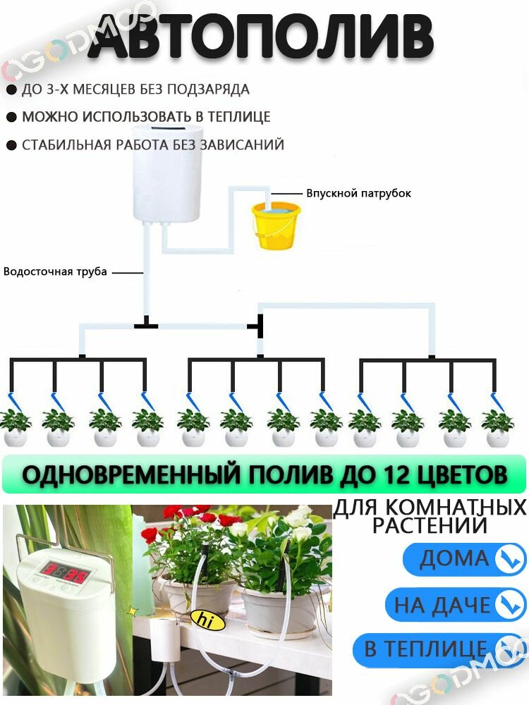 OGODMOO Автополив, 12 шт, цвет белый