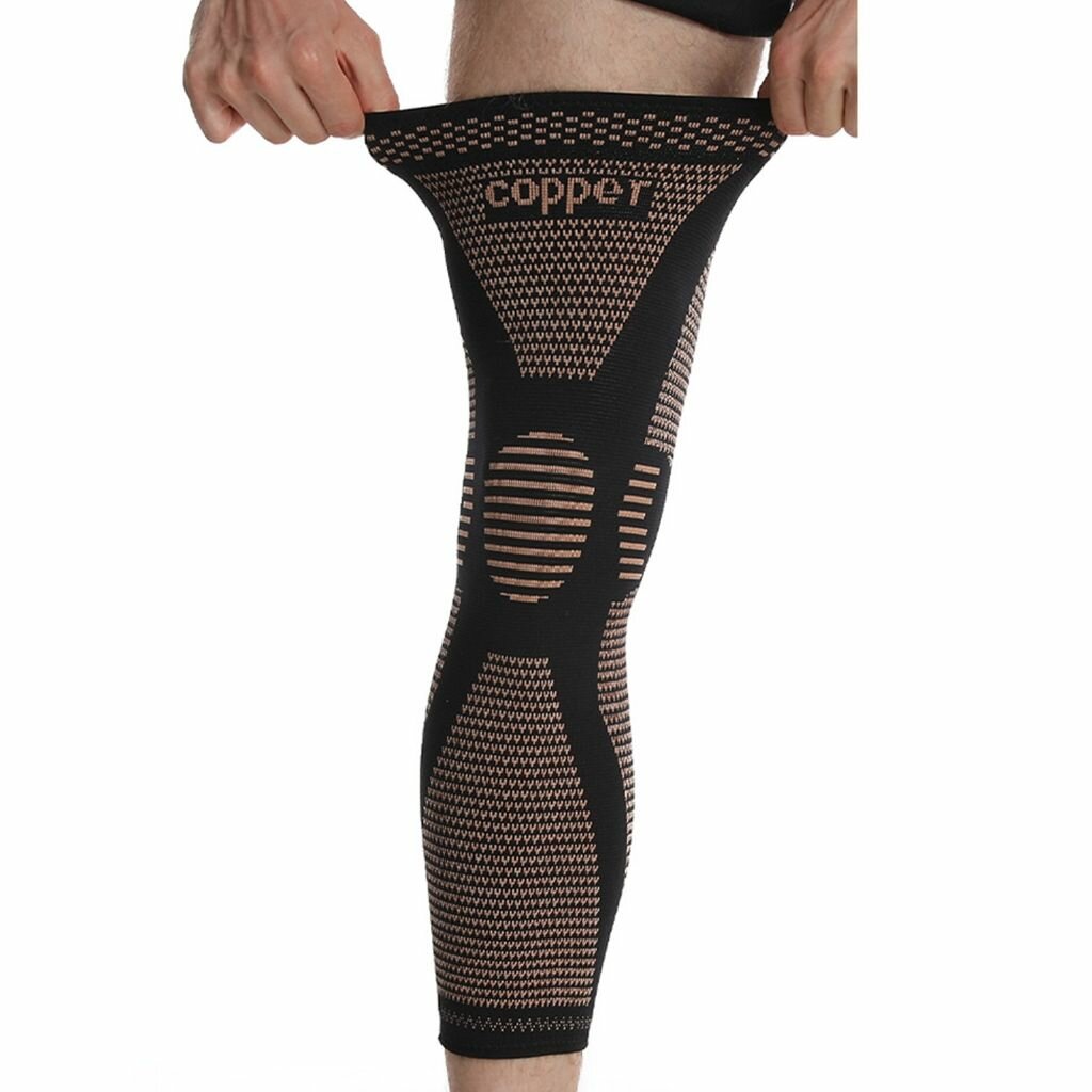 Коленный бандаж, Черный оранжевый - XXL