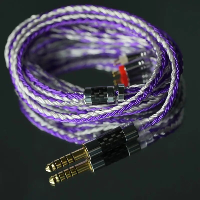 Кабель для наушников XINHS 24-ядерный посеребренный медный MMCX/0,78 мм 4.4MM, KZ-QDC