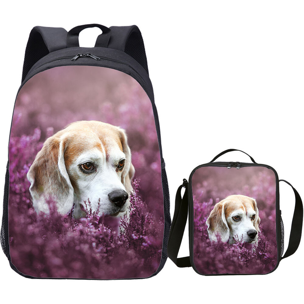 Школьная сумка Bige Dog с цветной печатью 17-дюймовый большой емкости для учеников начальной школы школьная сумка для обеда костюм
