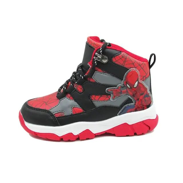 Спортивные кроссовки с Человеком-пауком, зимние, тёплые, для зимнего тенниса, походные кроссовки с изображением Человека-паука, повседневные, детские, баскетбольные, размер 28-33