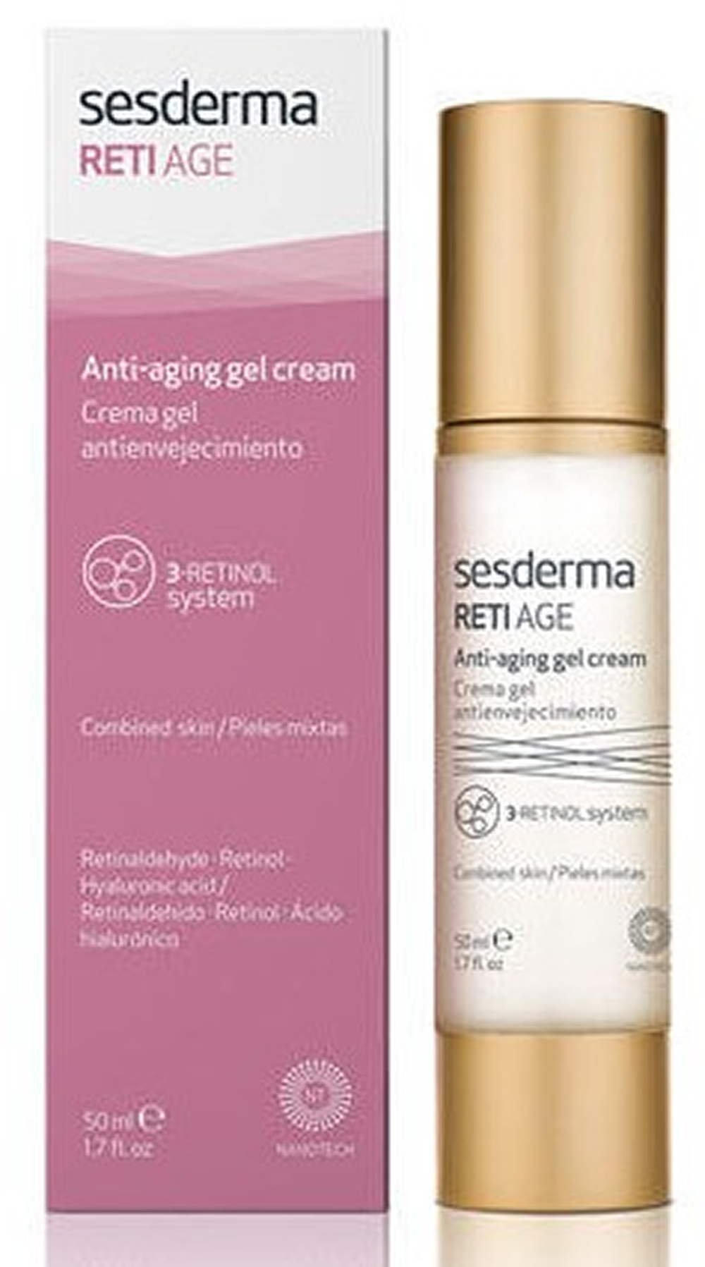 Крем-гель SesDerma RetiAge, омолаживающий, антивозрастной, с гиалуроновой кислотой, 50мл