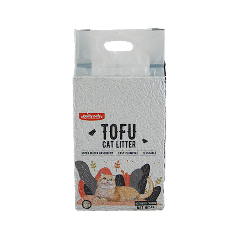Наполнитель для кошек TOFU Emily pets, соевый, с активированным углем, прессованный, 2,5кг