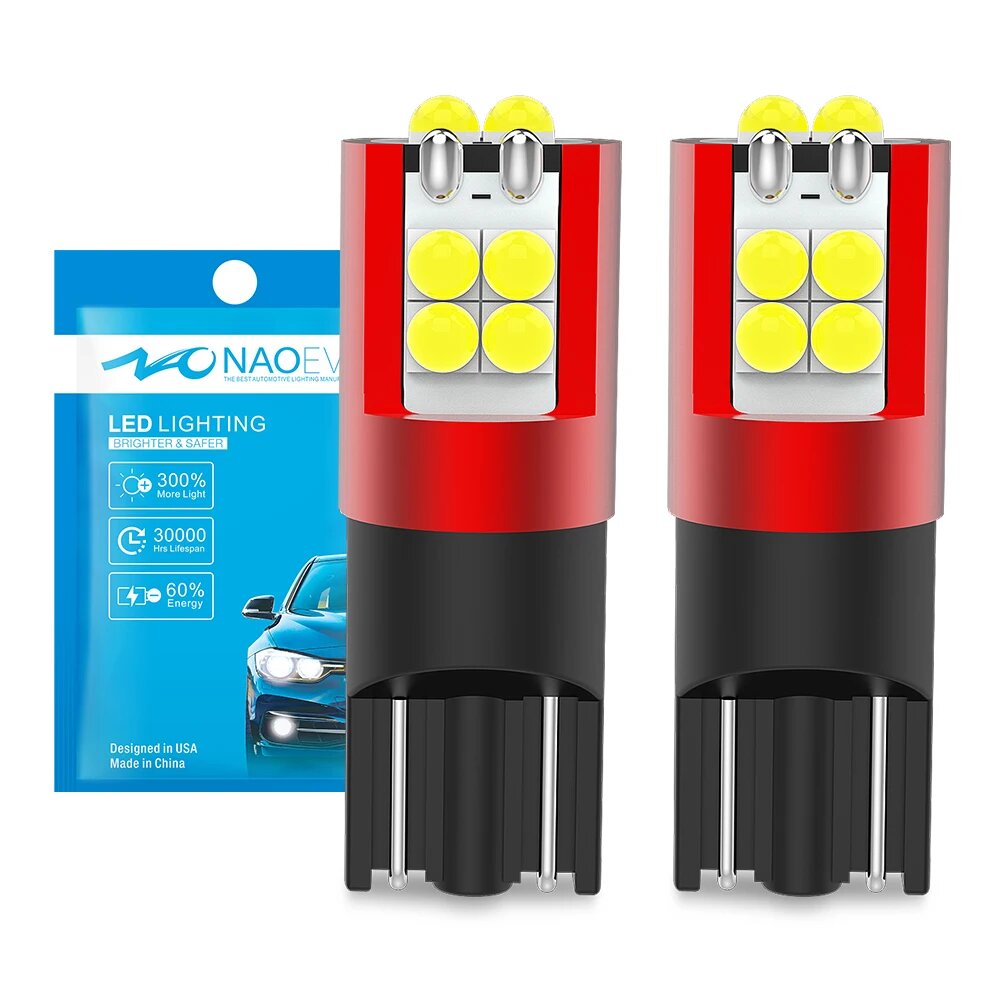 2x W5W T10 LED CANBUS Без Ошибок 5W 12V 700Lm Сверхъяркие Боковые Габаритные Огни Для Автомобиля 6000K Белый Янтарный Красный.