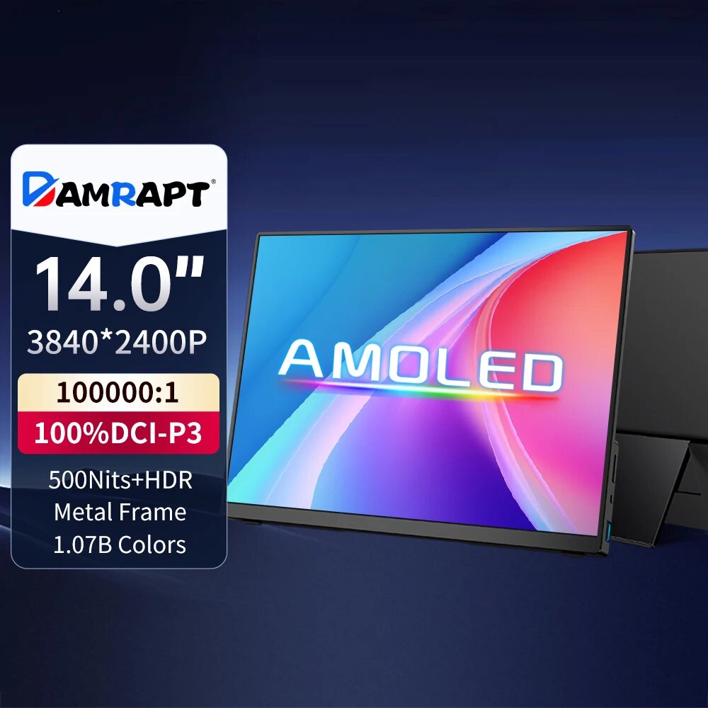 Damrapt 14-дюймовый OLED монитор 4K Европейская вилка (EU Plug)