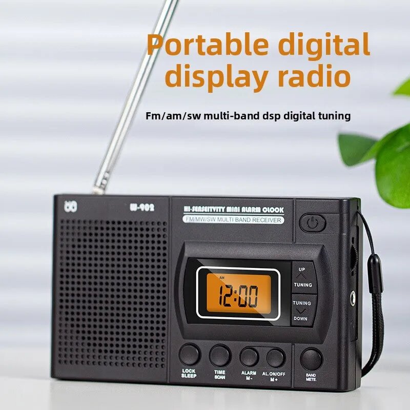 Светодиодный цифровой экран Часы AA Battery Radio Стерео Аварийное выживание AM FM SW Радио на батарейках Маленькое портативное радио