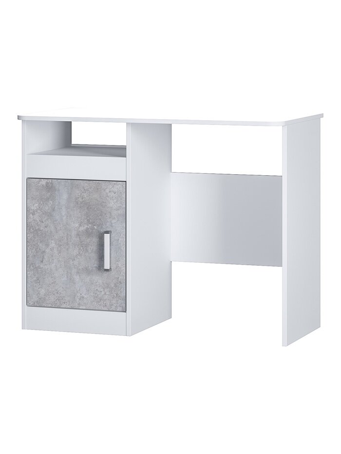 Стол письменный «Паскаль», 970×753×500 мм, цвет белый/цемент светлый