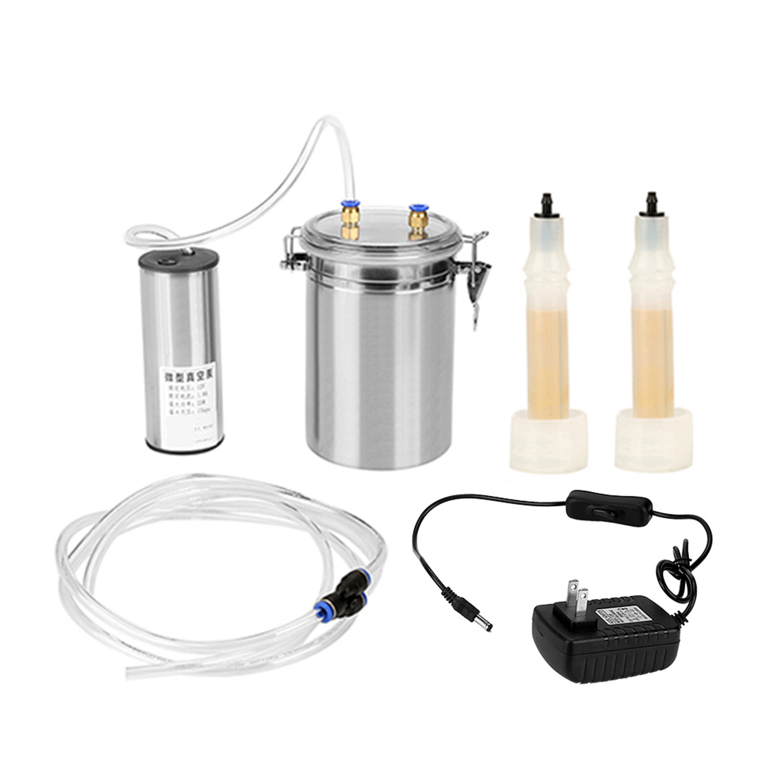 Электрический доильный аппарат объемом 2 л. Портативный доильный аппарат из нержавеющей стали для овец.