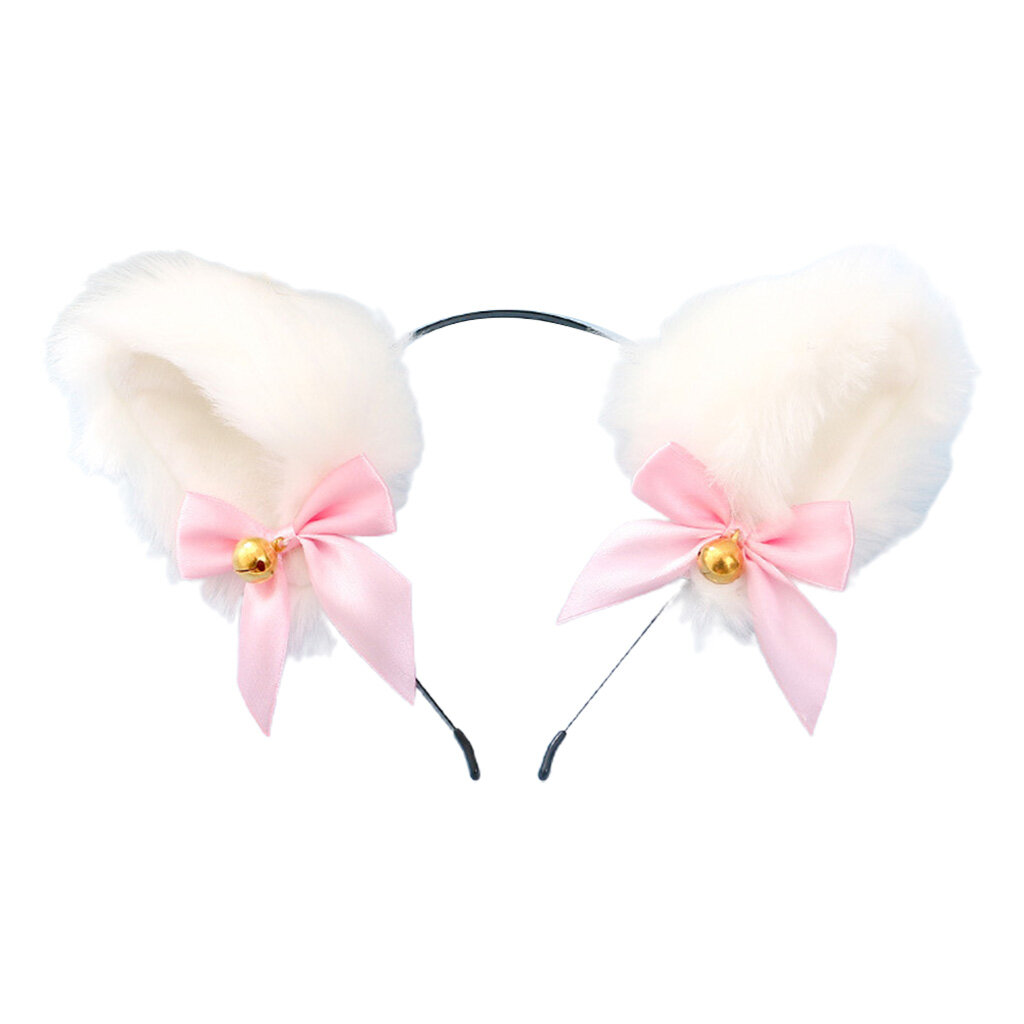 Косплей плюшевые кошачьи ушки лисьи ушки колокольчик на голове-белый