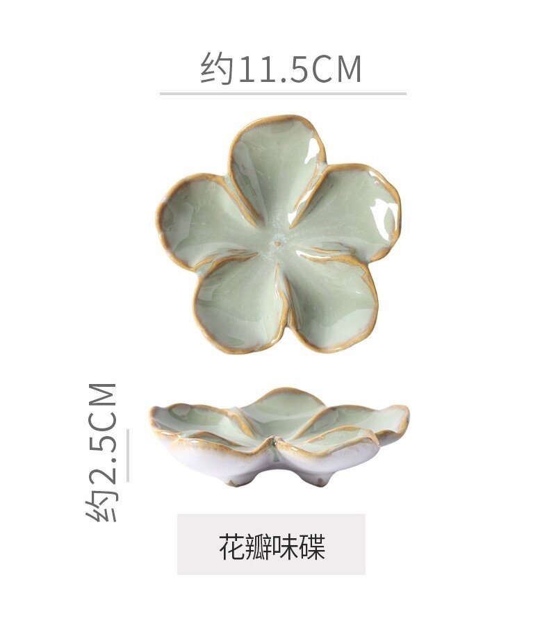 Керамическая разноцветная соусница в форме лепестка, обожженная в печи / Декоративные тарелки