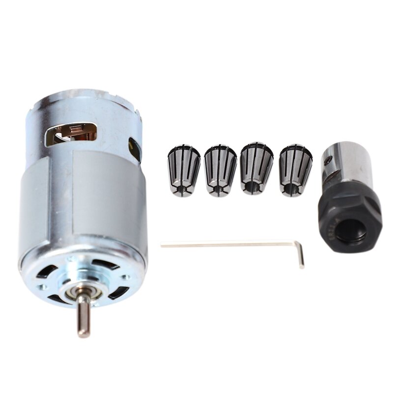 775 DC двигатель 12-24 В шарикоподшипниковый шпиндельный двигатель с цанговым удлинителем ER11 нож для резьбы по дереву для фрезерных станков с ЧПУ DIY