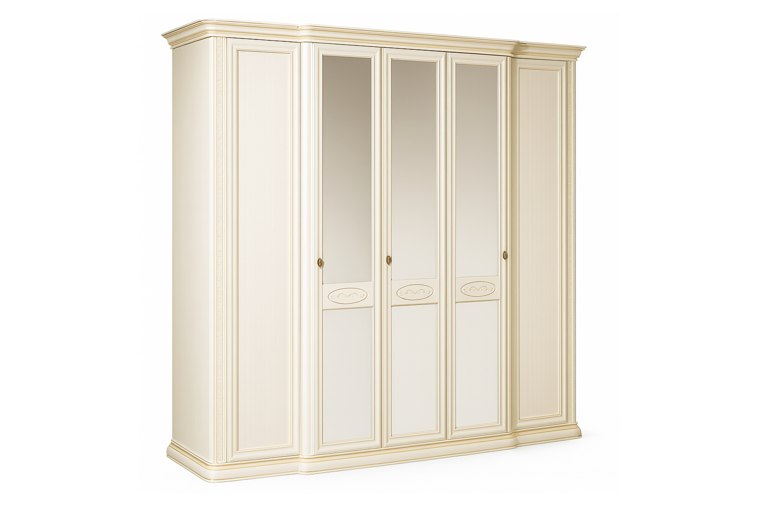 Шкаф 5-дверный Camelgroup Siena, с зеркалами, цвет слоновая кость