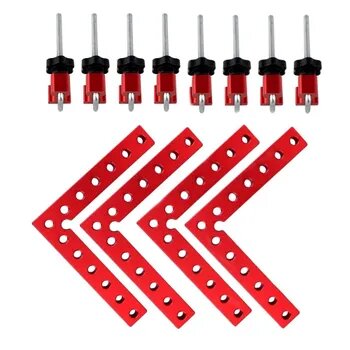 4 шт, 90-градусный Г-образный угловой зажим для позиционирования квадратов из алюминиевого сплава, столярный зажимной инструмент