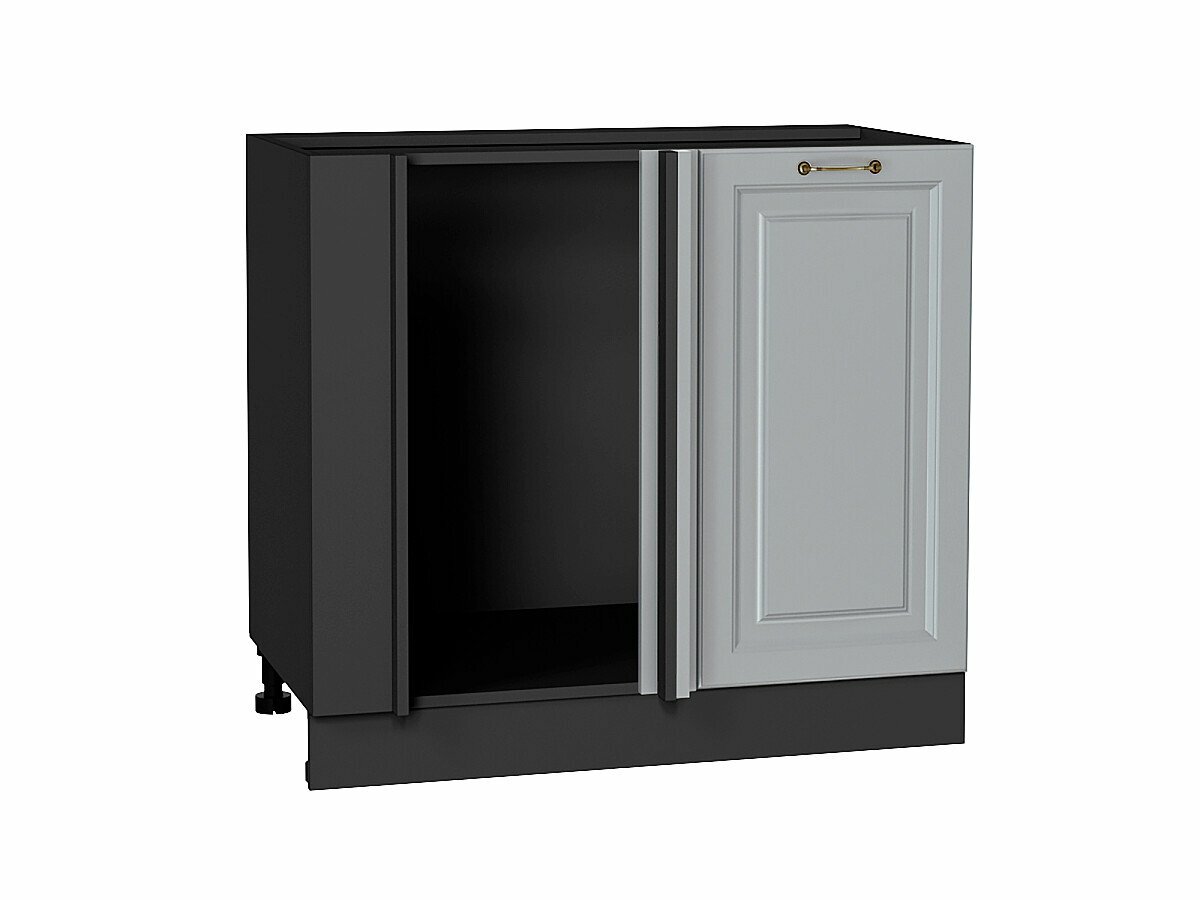 Шкаф нижний угловой Ницца, цвет фасада Графит, цвет каркаса Graphite, 816*890*478 мм