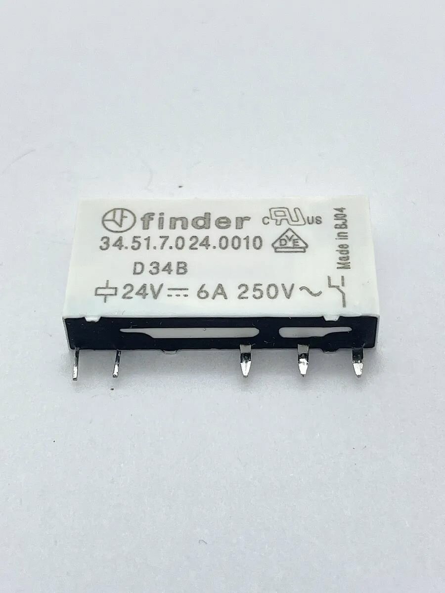Реле электромагнитное DC 24в, 6а, SPDT, 28*5*15мм, Finder 34.51.7.024.0010