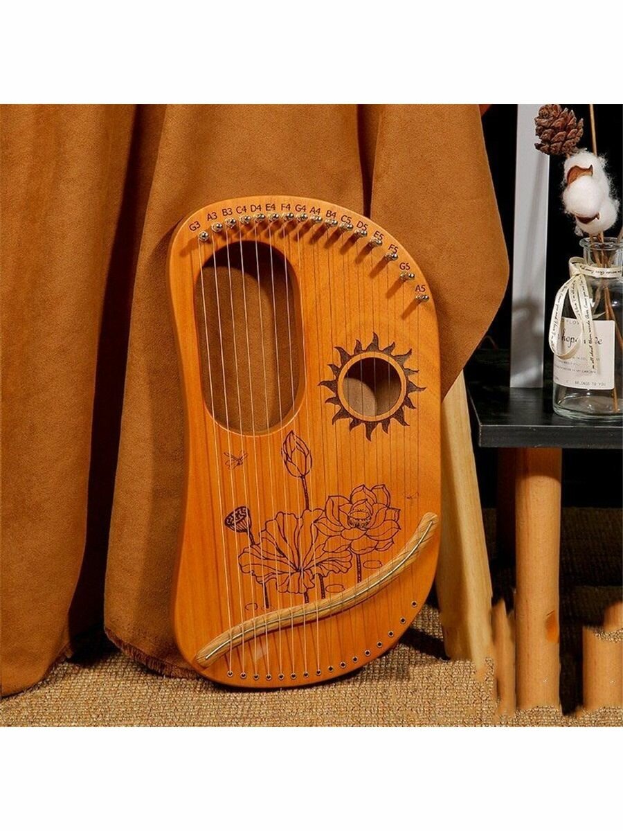 Ключ C, 16-струнная деревянная лира, арфа