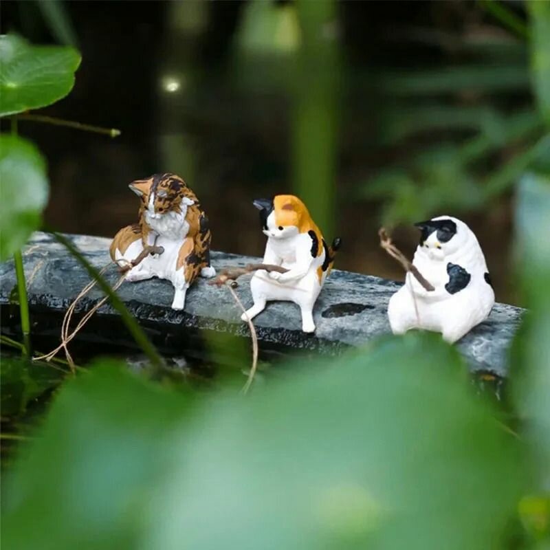 **Милая фигурка рыболовной удочки в форме кошки, рыбака, в виде , удилище, , украшение для , аксессуары интерьера***