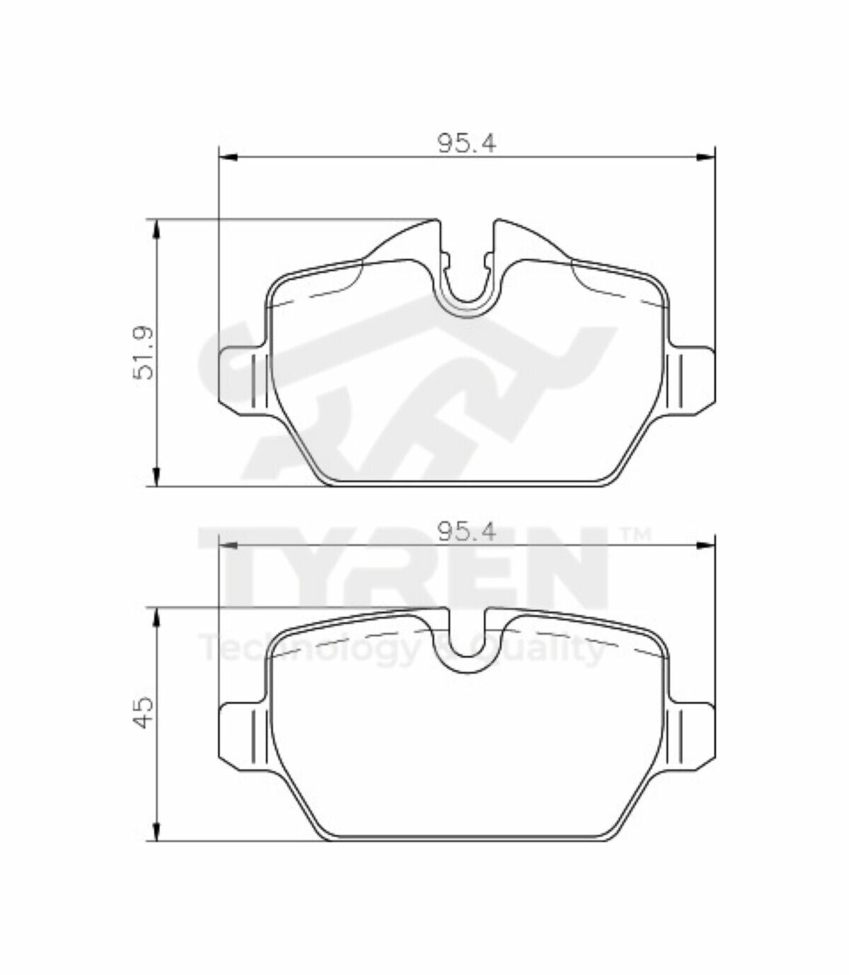 Колодки Тормозные Дисковые, Задние Bmw 1 (E81, E87) 04>, 3 (E90) 04>(Tyren Tyr1210621)