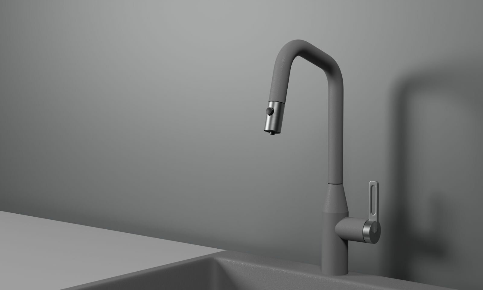 GR-8171, алюминиум, Смеситель Кухонный с выдвижным изливом