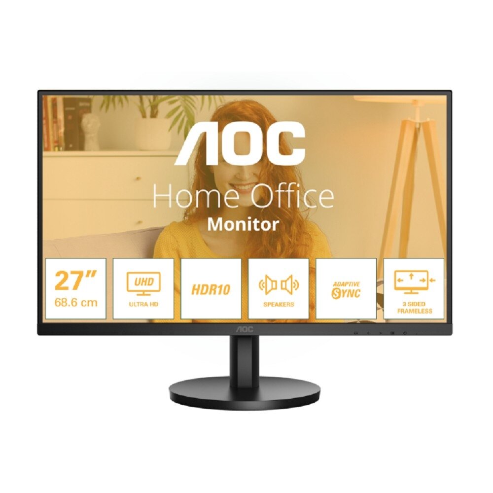 Монитор LCD AOC 27" U27B3A Black IPS 3840x2160 60Hz 4ms 178/178 350cd 2xHDMI2.0 DisplayPort1.4 MM