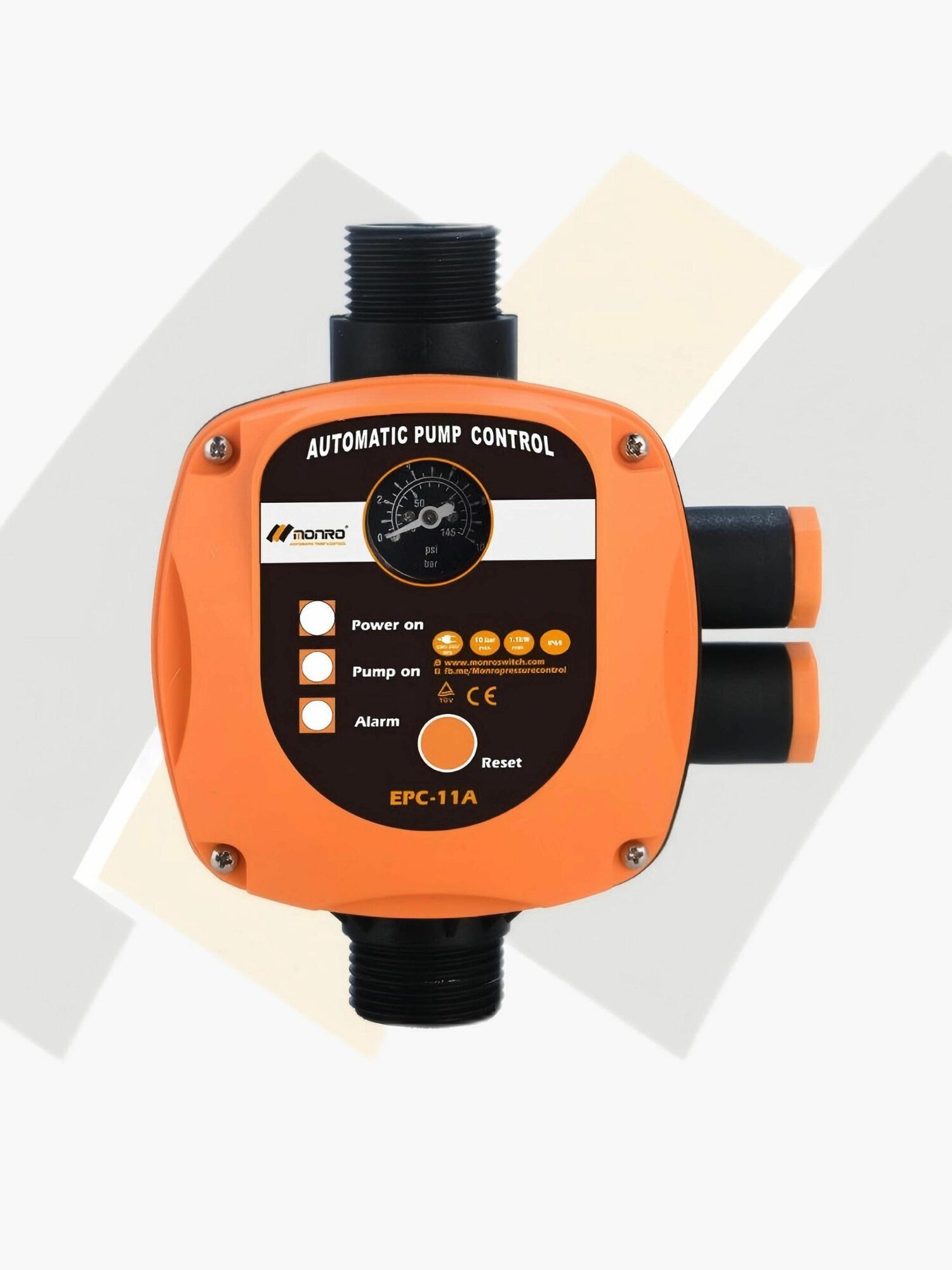 Блок автоматики насоса с реле давления 1,2-3 бар EPC-11A 220В / Контроллер автоматического управления для защиты насосного оборудования от "сухого хода" и работы "на закрытую задвижку"