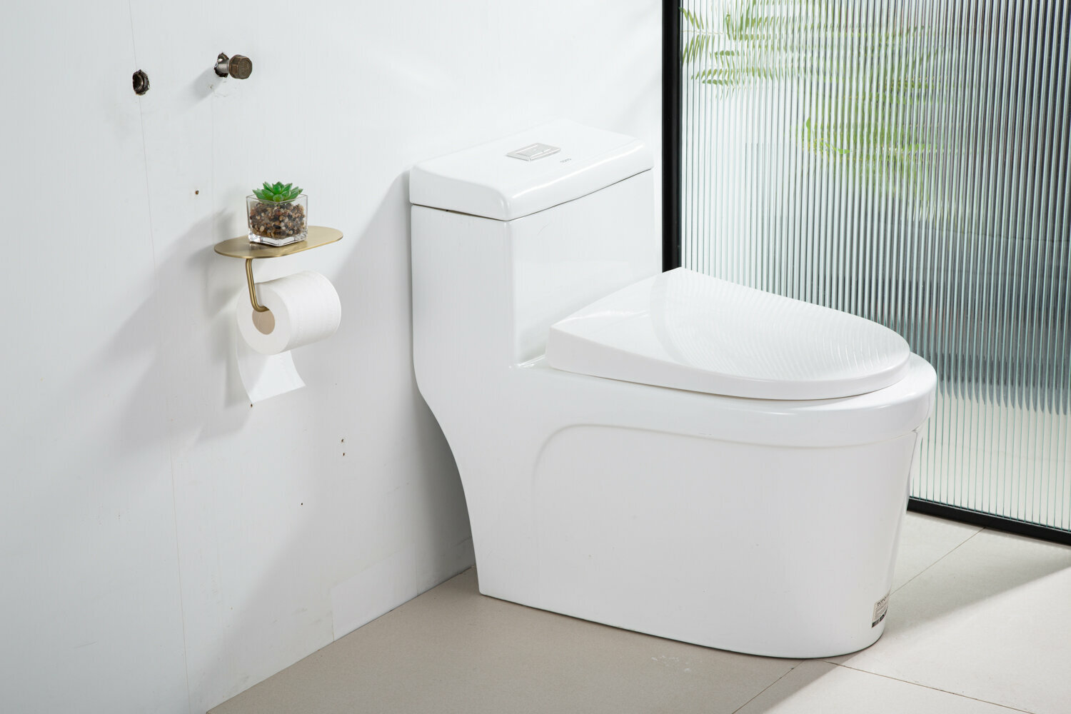 Бумагодержатель GAPPO G30703-3 с полочкой, золотой сатин, настенный