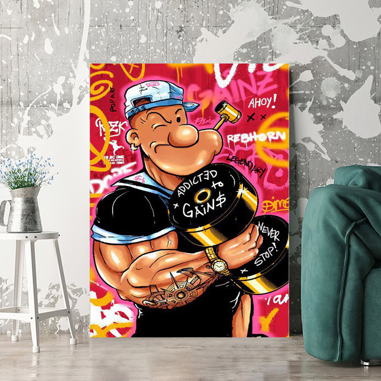 Картина на холсте - "Граффити, поп арт, Бэнкси", 40х60 см.