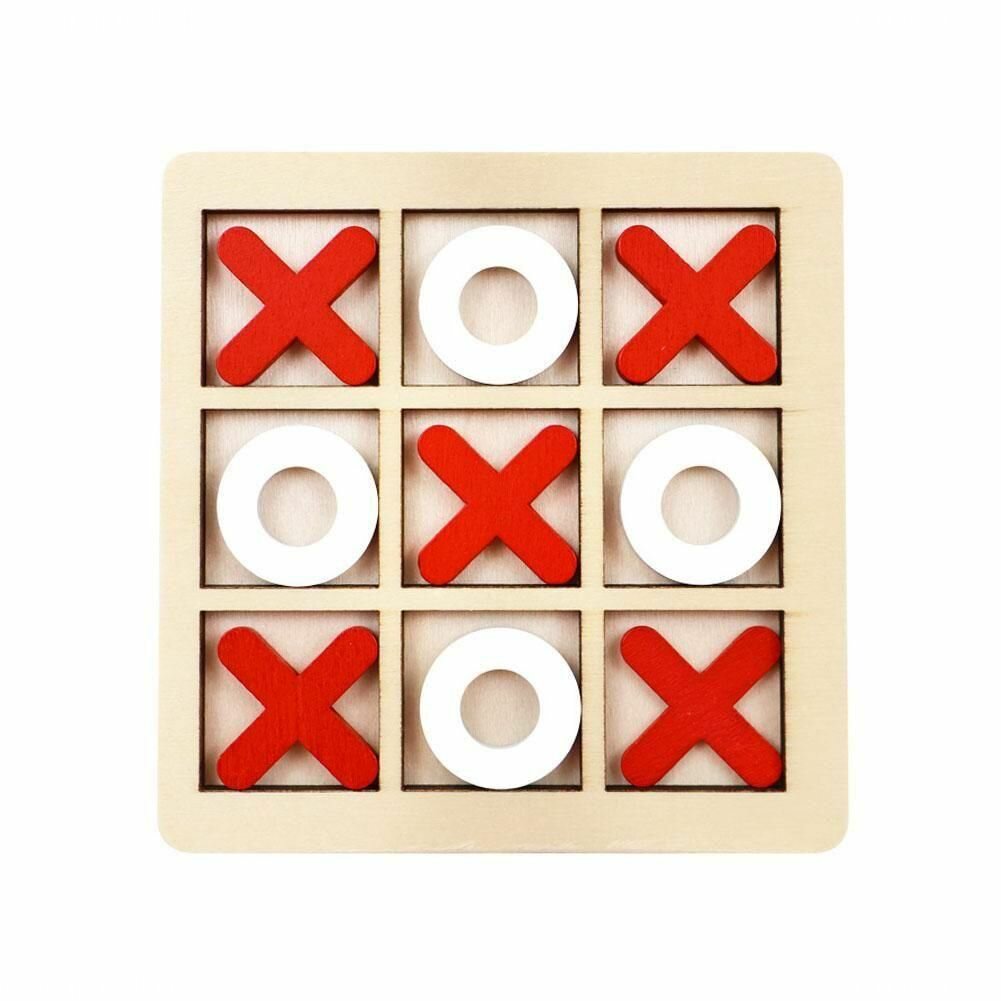 Деревянная доска Крестики-нолики XO Настольная головоломка Игрушка