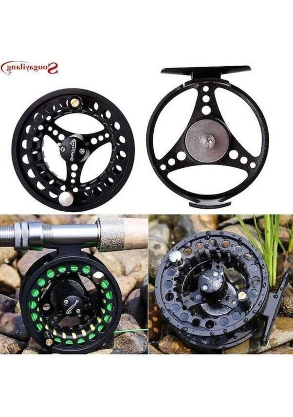 Черная катушка для ловли рыбы нахлыстом с ЧПУ, 5/6wf, алюминиевая, лёгкая, 2+1 шарикоподшипник, колесо для ловли окуня, форели и лосося