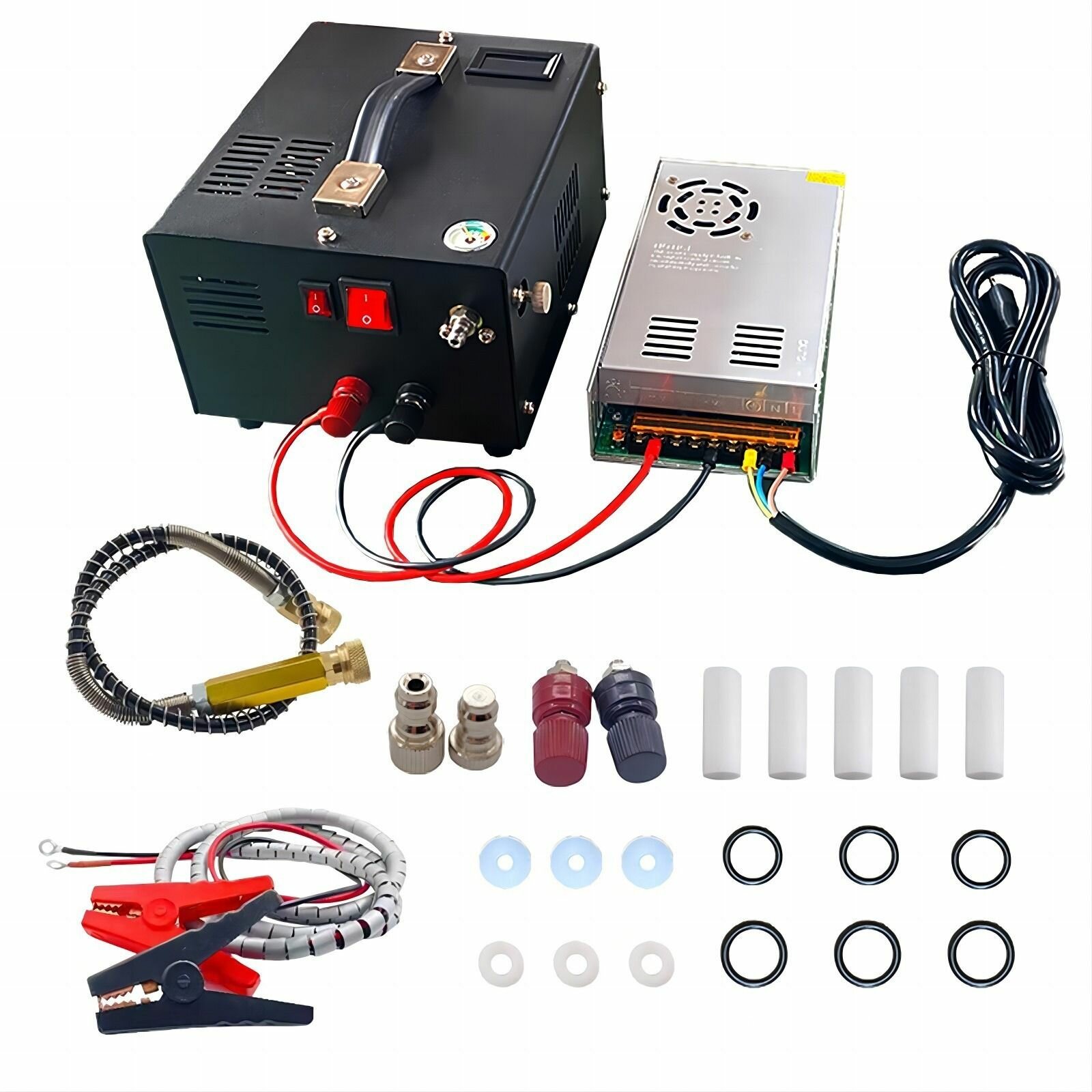 Воздушный компрессор pcp 4500psi/300bar/12V Трансформатор Без масла/воды с адаптером Draagbare