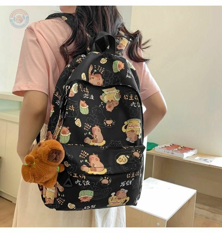 Школьный рюкзак капибара — удобный городской рюкзак для учёбы, прогулок и путешествий с милым принтом для детей