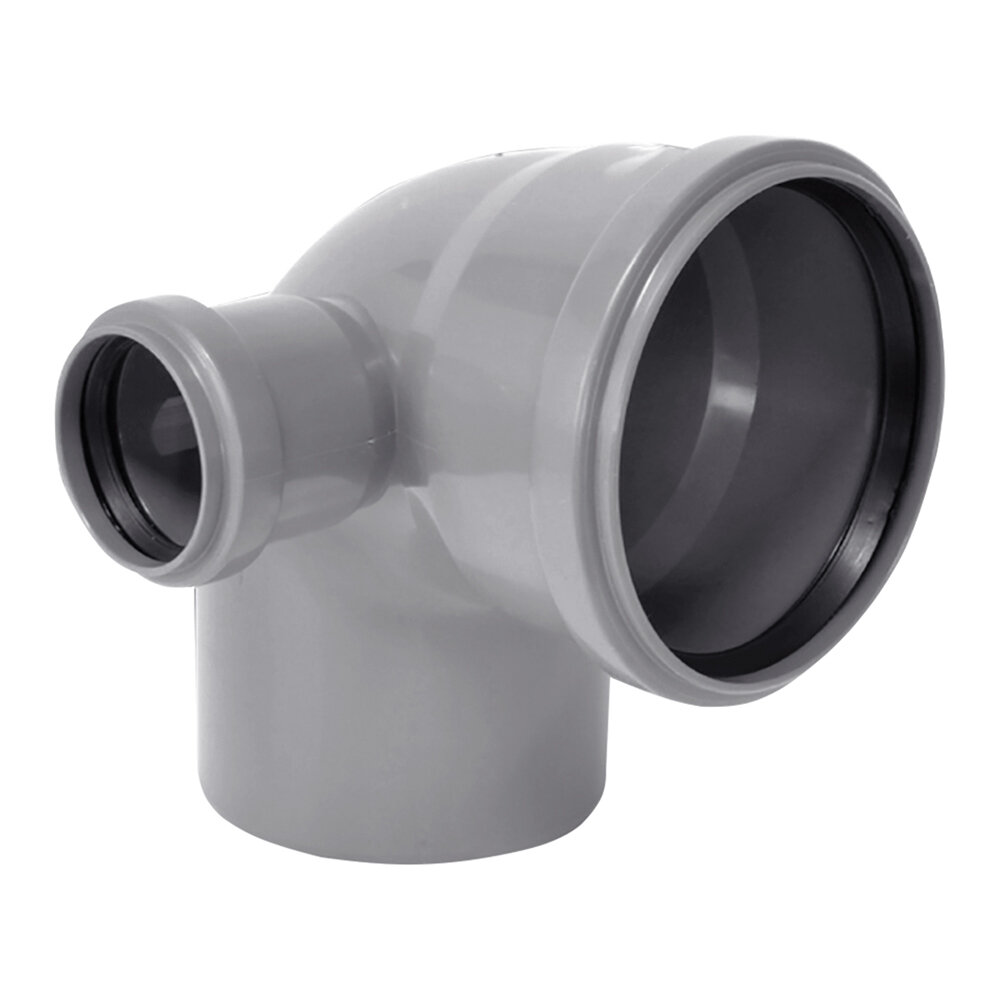 Отвод внутренней канализации 110/90 с выходом 50 левый Политэк