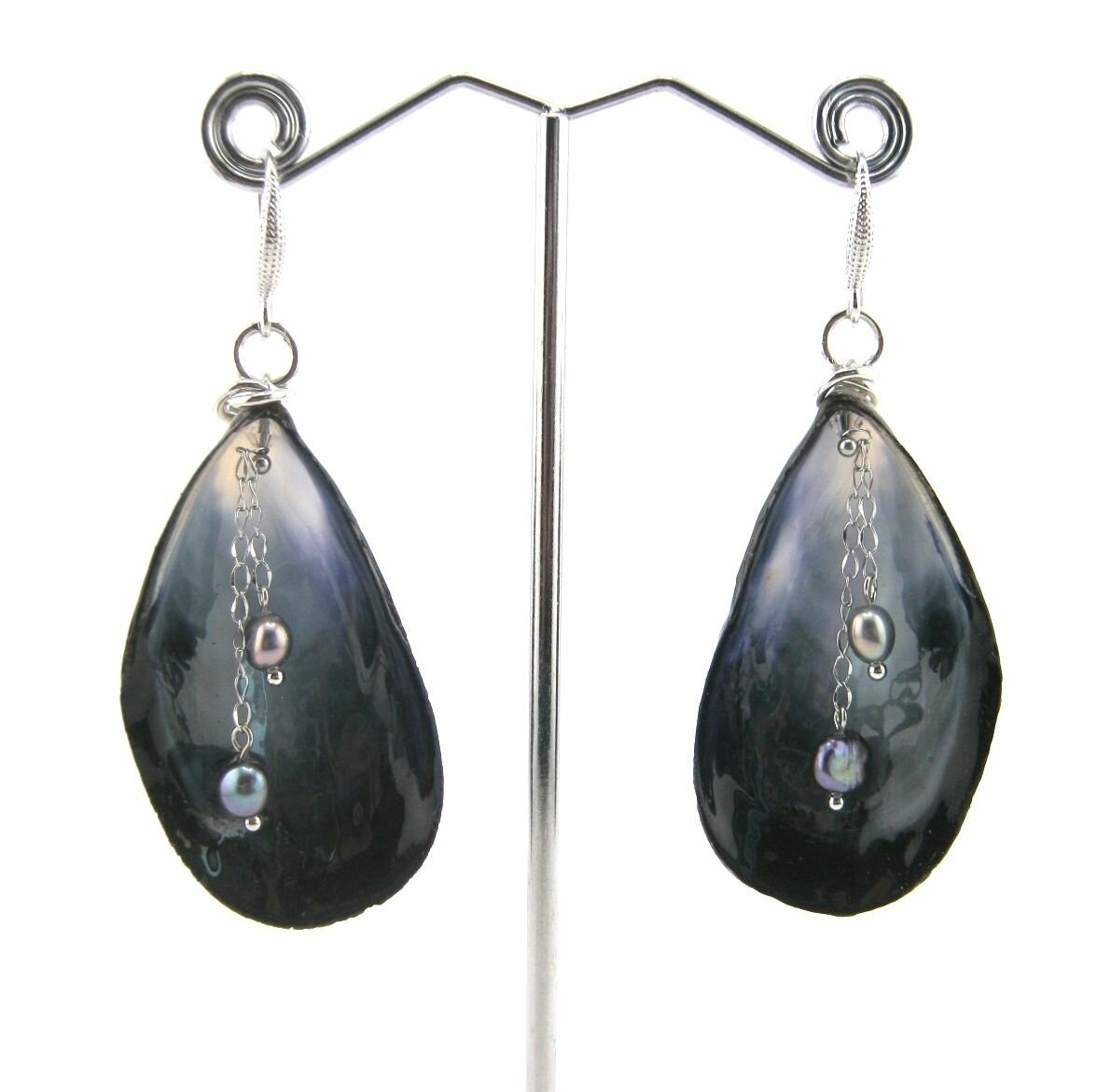 Серьги, ракушка, перламутр