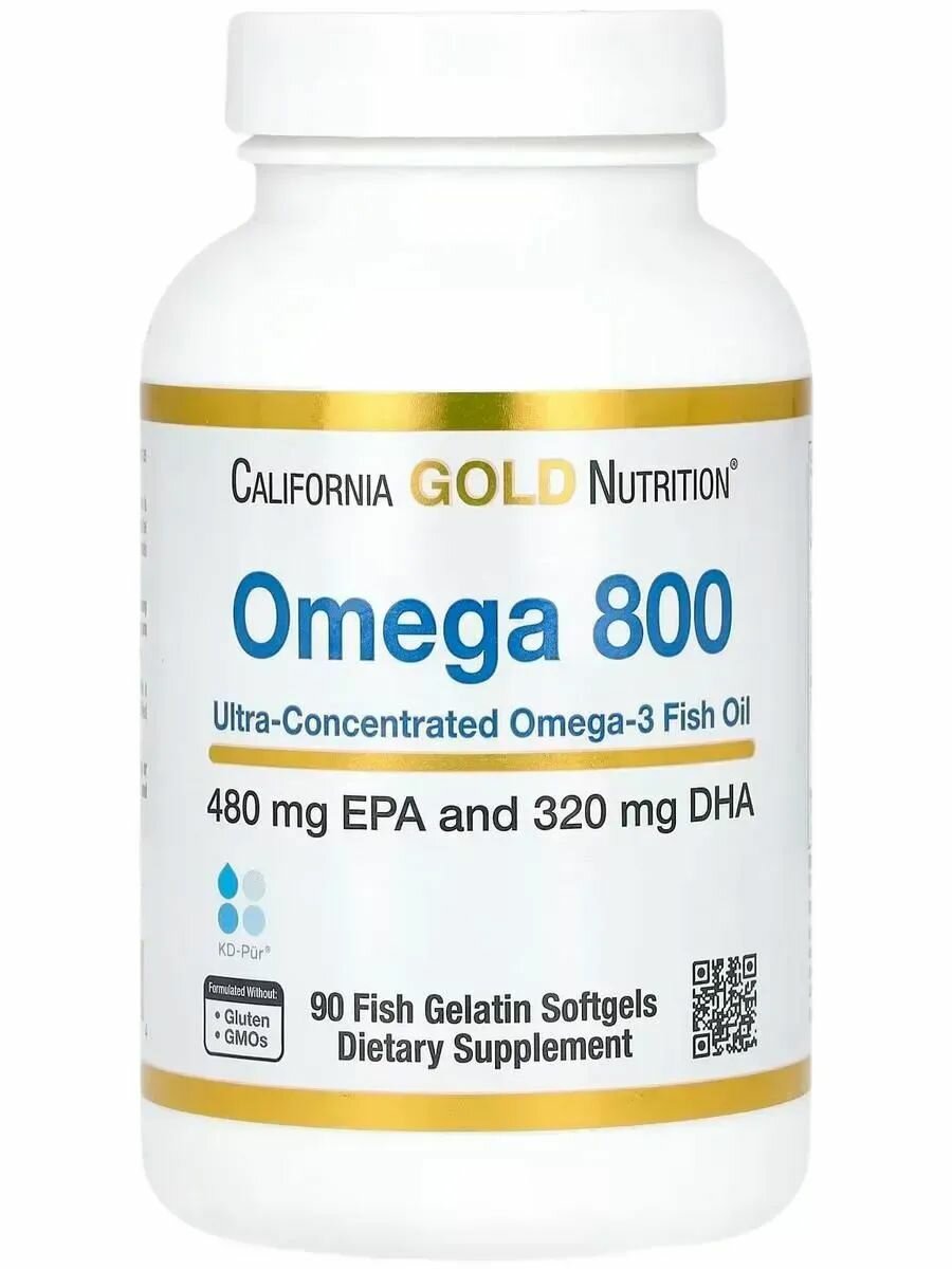 Рыбий жир California Gold Nutrition "Omega 800", 80% Омега-3 ЭПК/ДГК