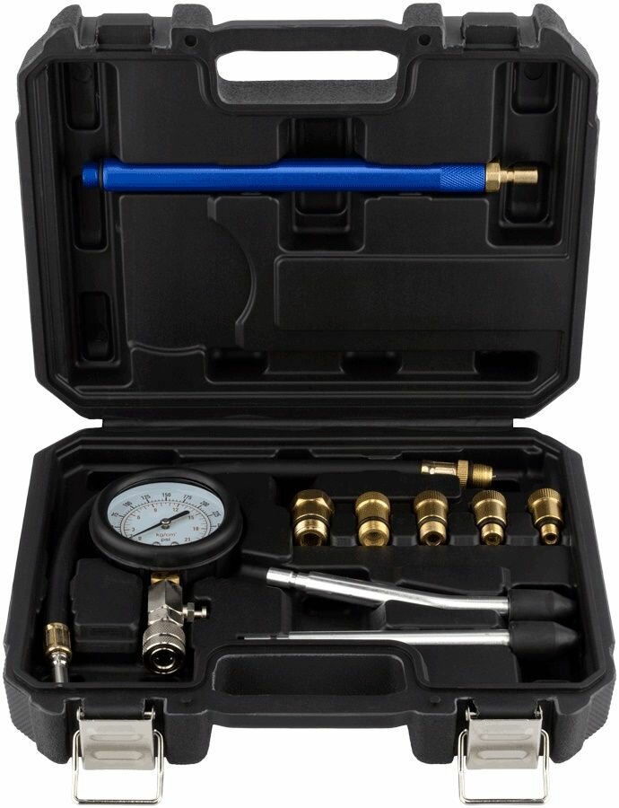 Компрессометр 10 пр. с удлинителем 190мм. Бензин 40104