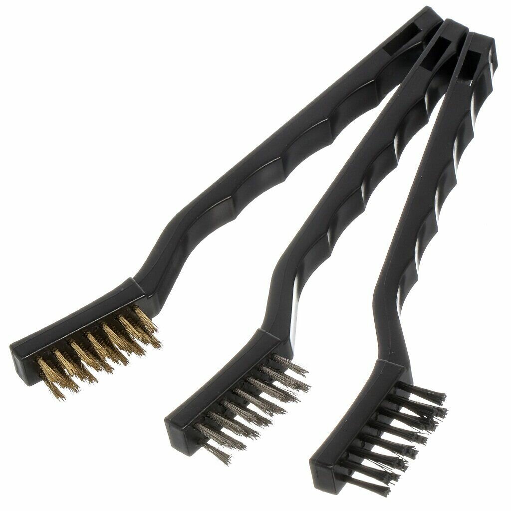 Набор щёток по металлу Bartex 3 шт, металлические, ручка пластиковая