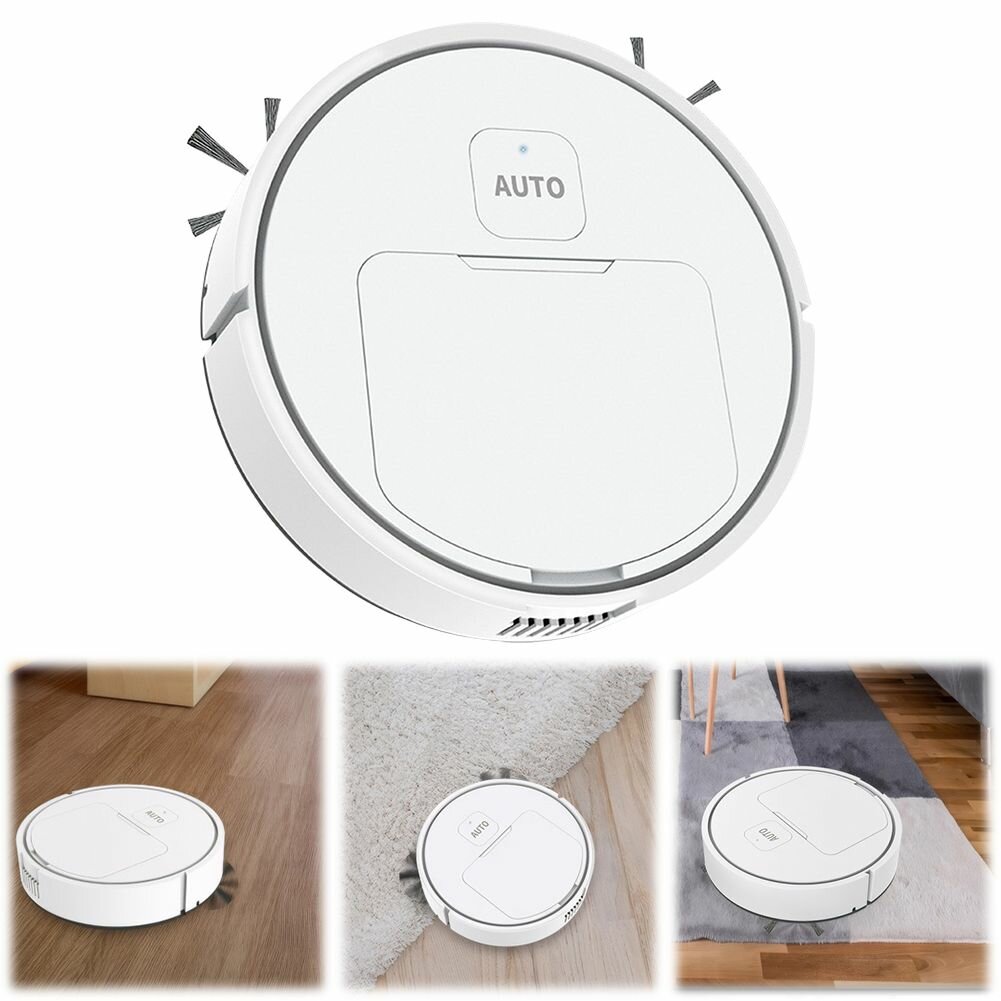 Робот-пылесос с двумя щётками, уборка в углах, USB-кабель в комплекте