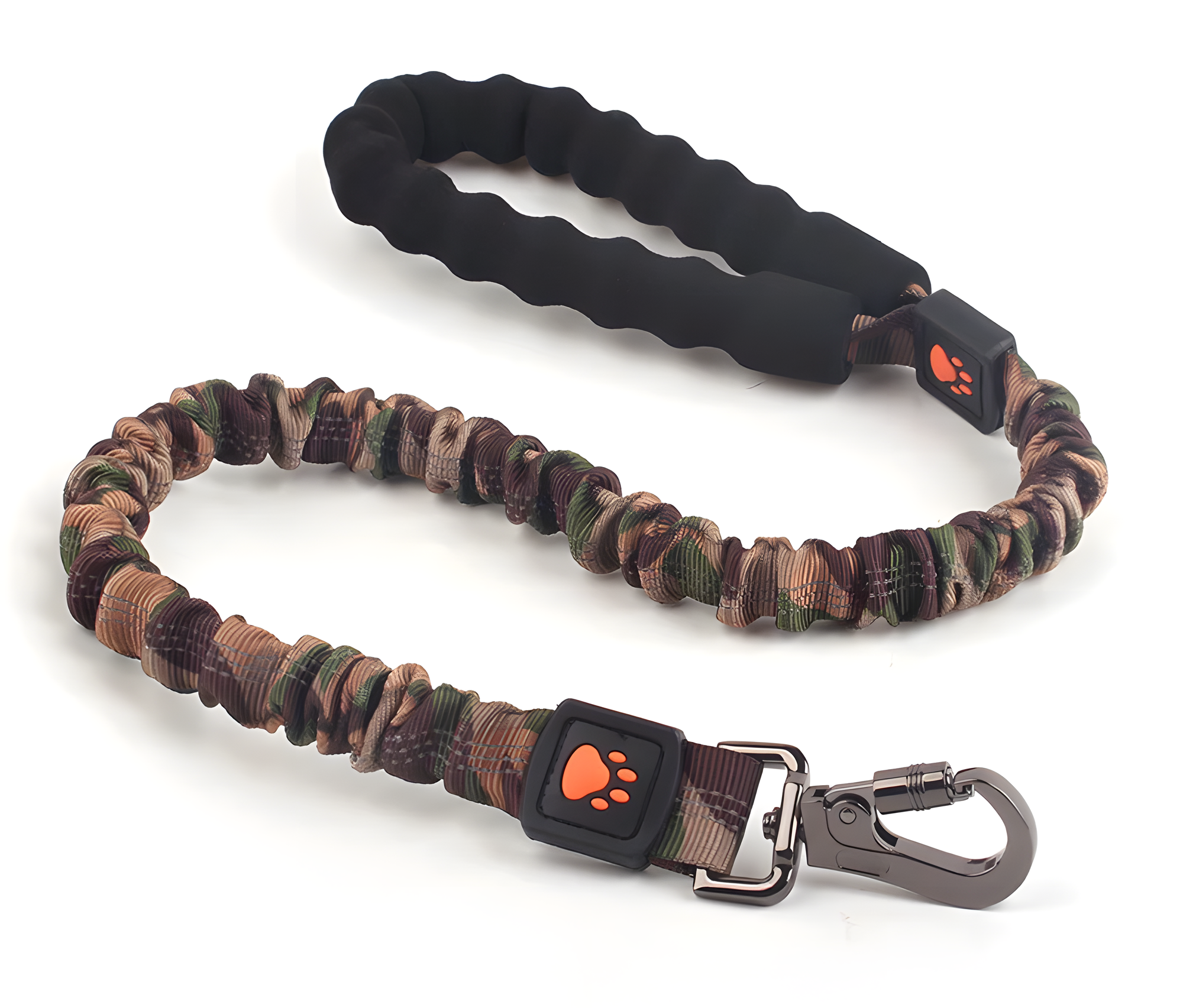 Поводок для собак эластичный нейлоновый 130-185 см камуфляжно-зелёный