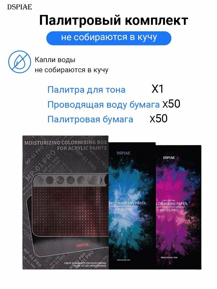 Увлажняющая палитра "Без Капель Воды", для сборки моделей, бумага и ABS пластик