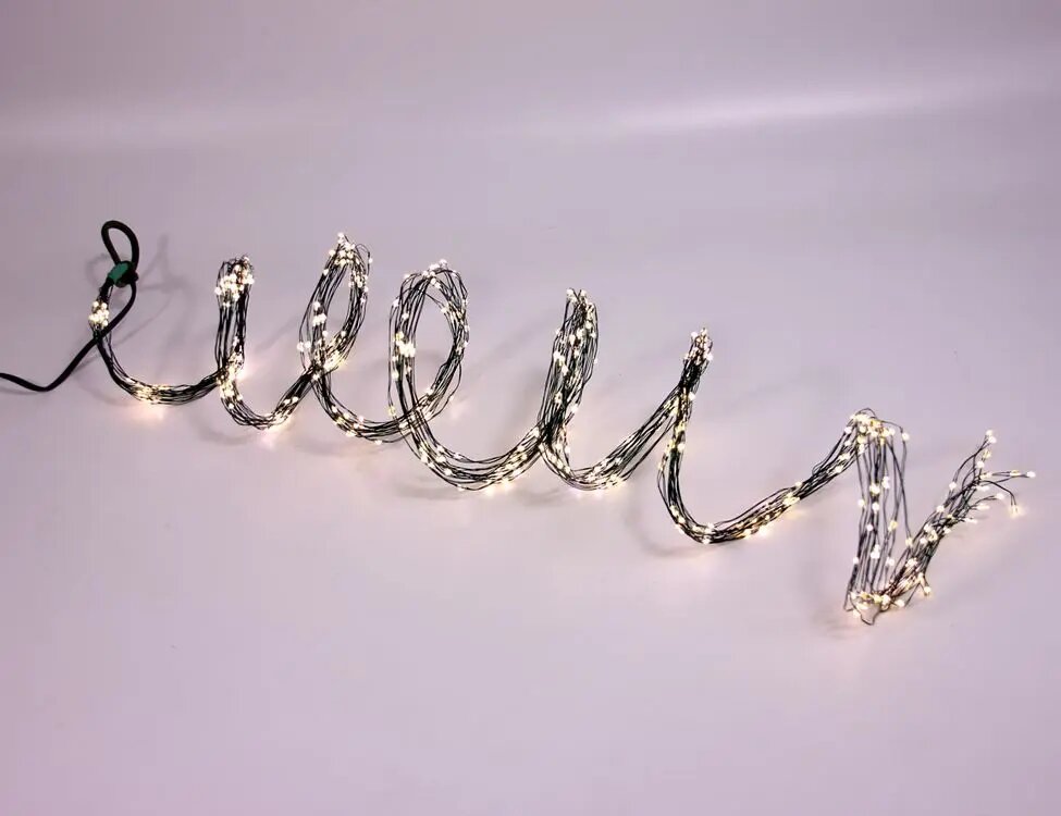 Гирлянда "Конский хвост", 200 тёплых белых mini LED-ламп, 10*2+5 м, серебряный провод, уличная, Koopman International