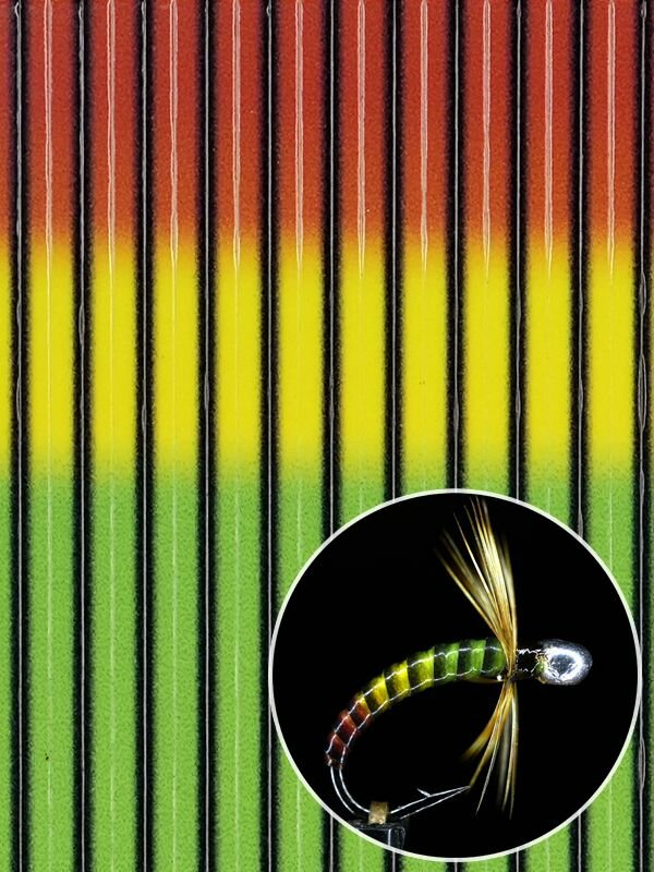 Пленка Для Мушек зебра трехцветная Сибирский Лов. Цвет 4, набор 5 штук. Ширина 2мм.