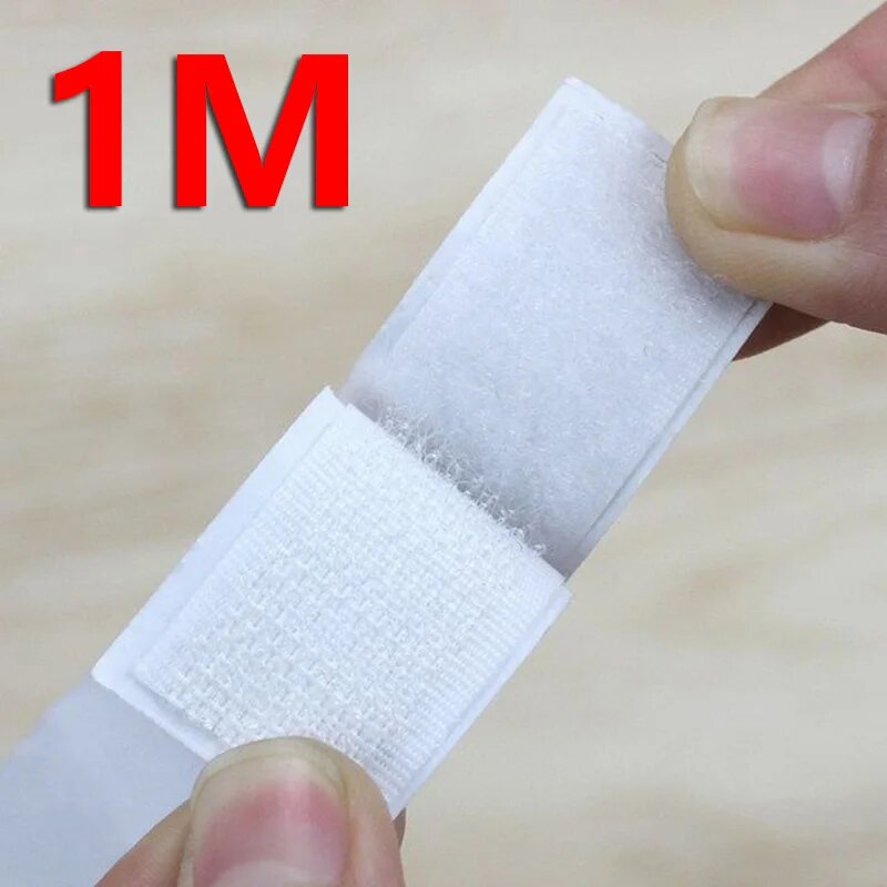 Липучка самоклеющаяся полиэстер/нейлон Velcro Tape Self Adhesive Белый, 30mm Wide, White 1meters