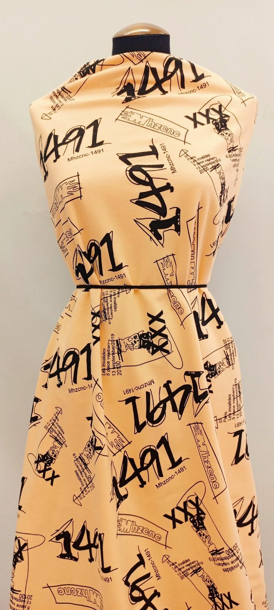 Трикотаж футер 2х нитка петля "Надписи", ткань для шитья , ширина 180см. длина 0,5м